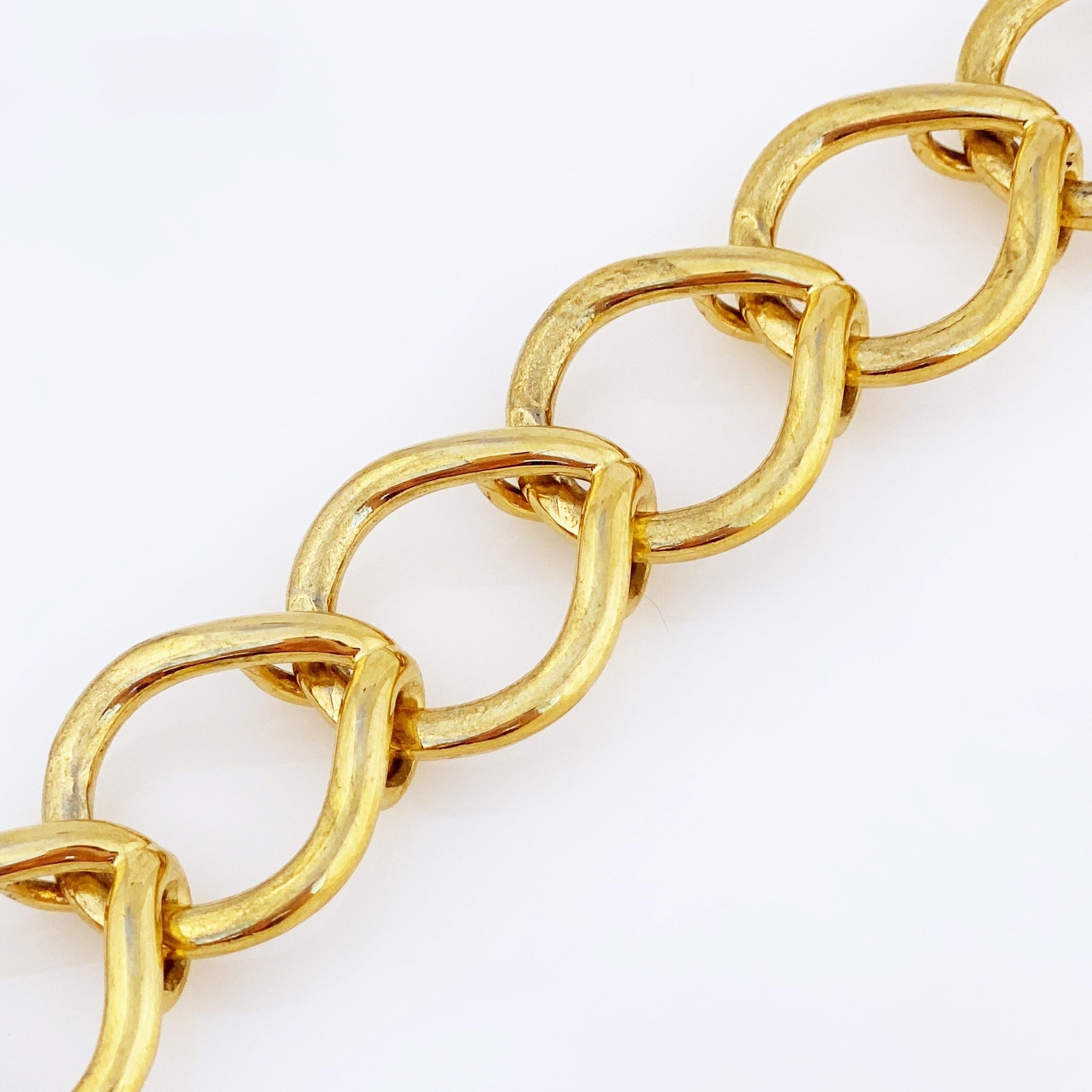 Gold Teardrop Link Chain Choker Necklace By Anne Klein, 1980s For Sale ...