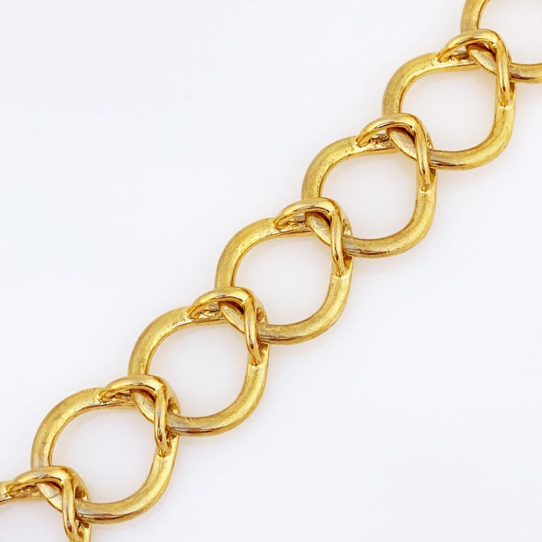 Gold Teardrop Link Chain Choker Necklace By Anne Klein, 1980s For Sale ...