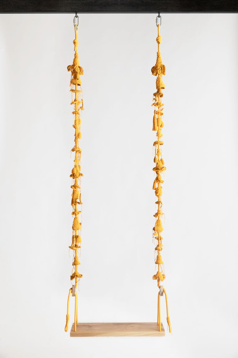 Gold Textile Swing Handmade Crochet in Cotton and Polyester with ...