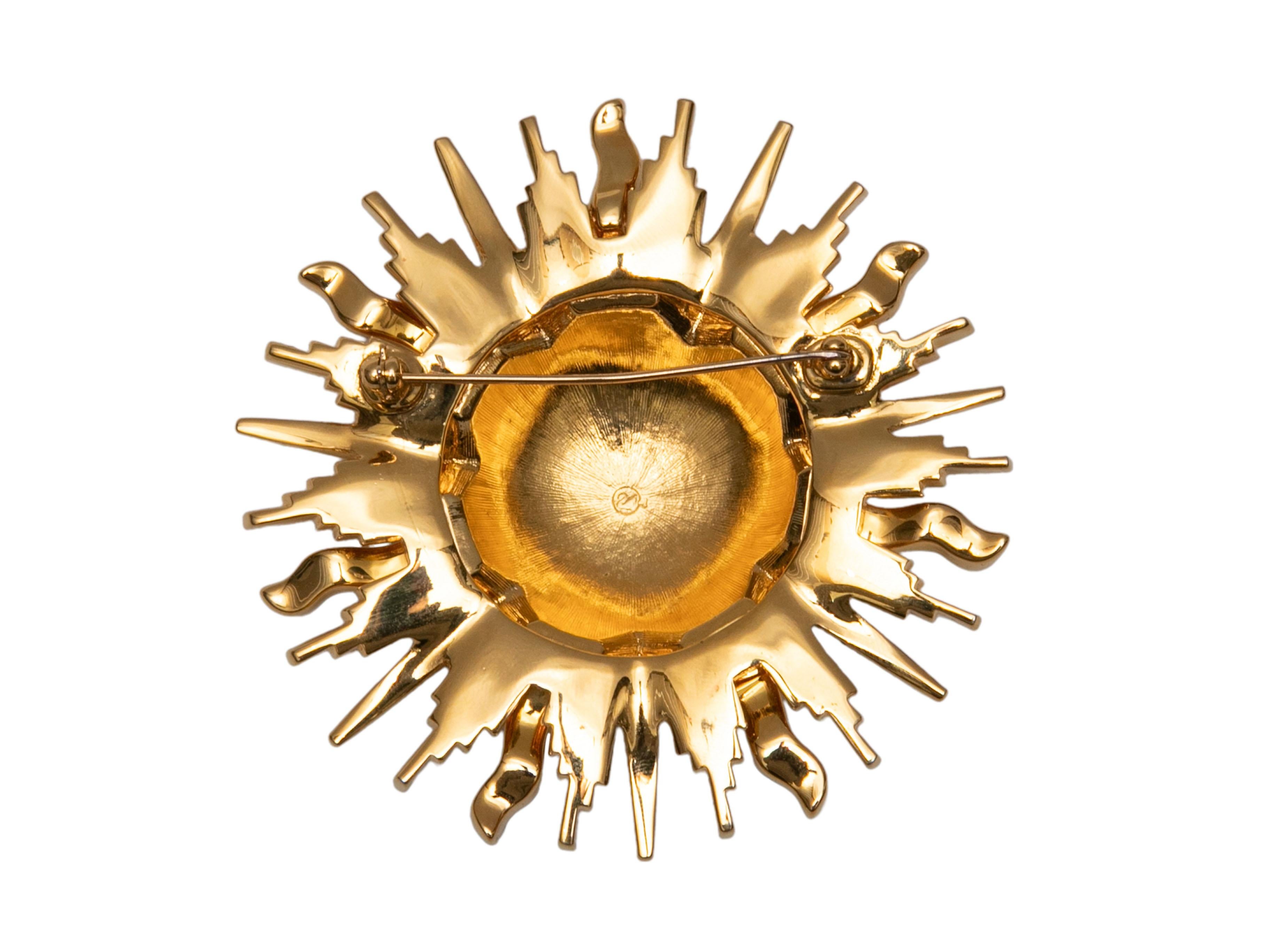 Gold-Tone Swarovski Crystal-Embellished Sun Motif Brooch For Sale at ...