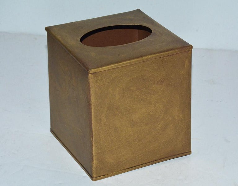 Gold Toned Metal Tissue Box Cover at 1stDibs