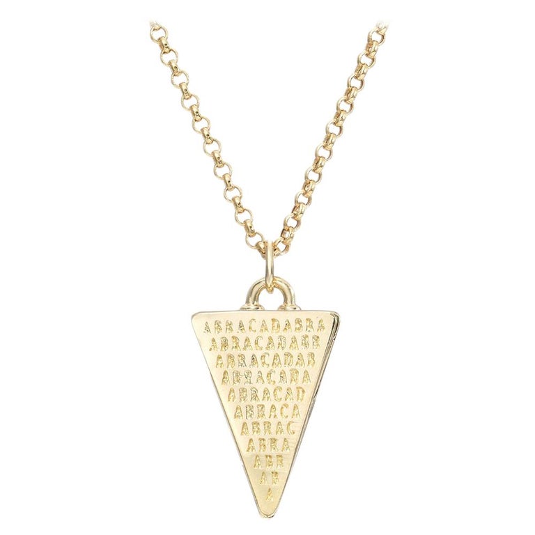 14k Gold Triangle Abracadabra Locket Talisman at 1stDibs | abracadabra ...
