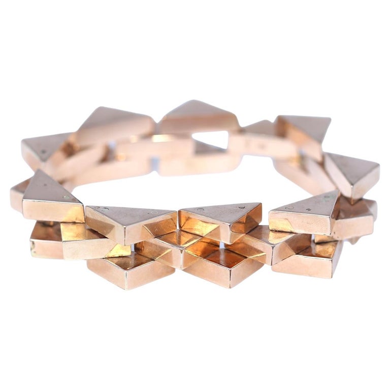 Gold Triangle Tank Bracelet 18 Karat, 1940 For Sale at 1stDibs