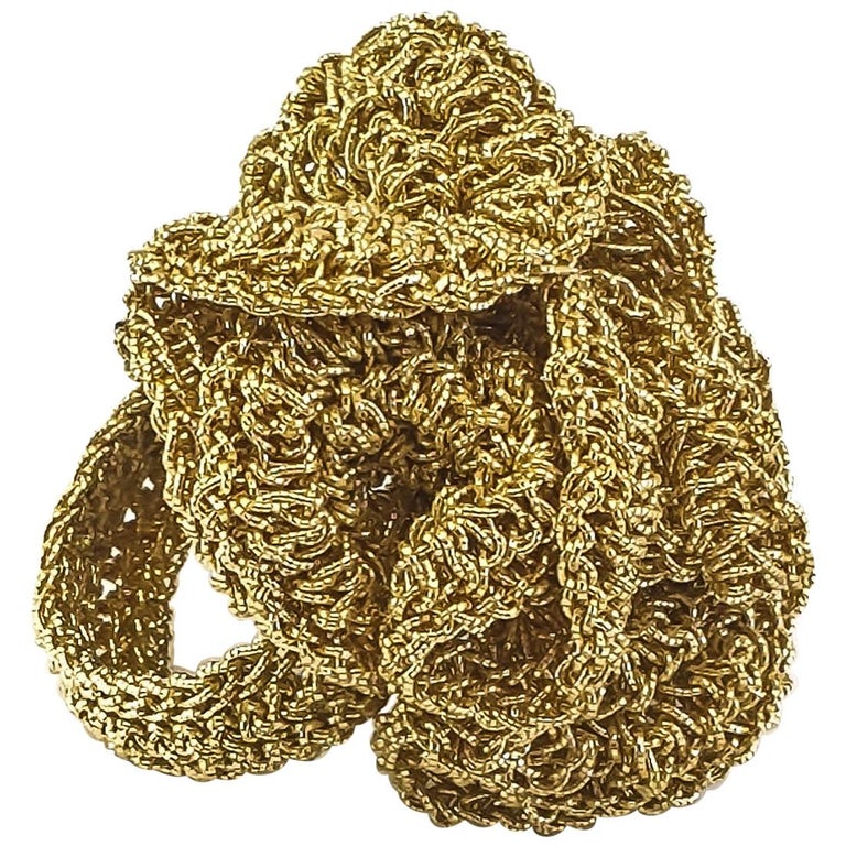 Gold Unique Statement Bold Cocktail Crochet Ring 18 Karat Maximalist ...