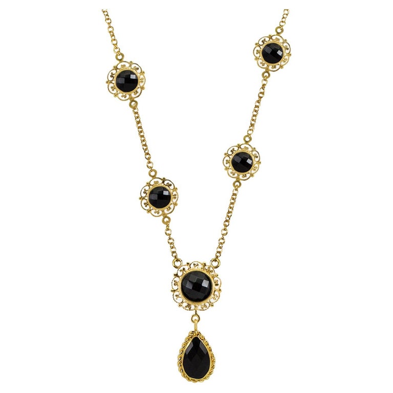 Gold Vermeil Taormina Onyx Necklace For Sale at 1stDibs