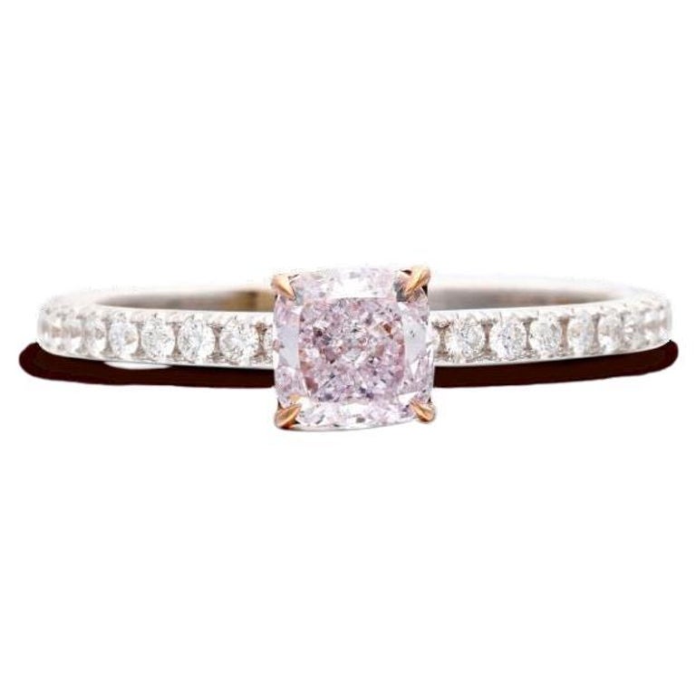 Light Pink Diamond Princess Cut Engagement Rings