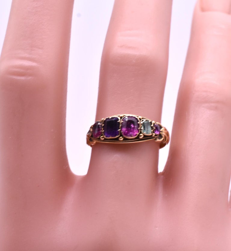 Gold Victorian Regard Ring Hallmarked Birmingham, 1875 at 1stDibs
