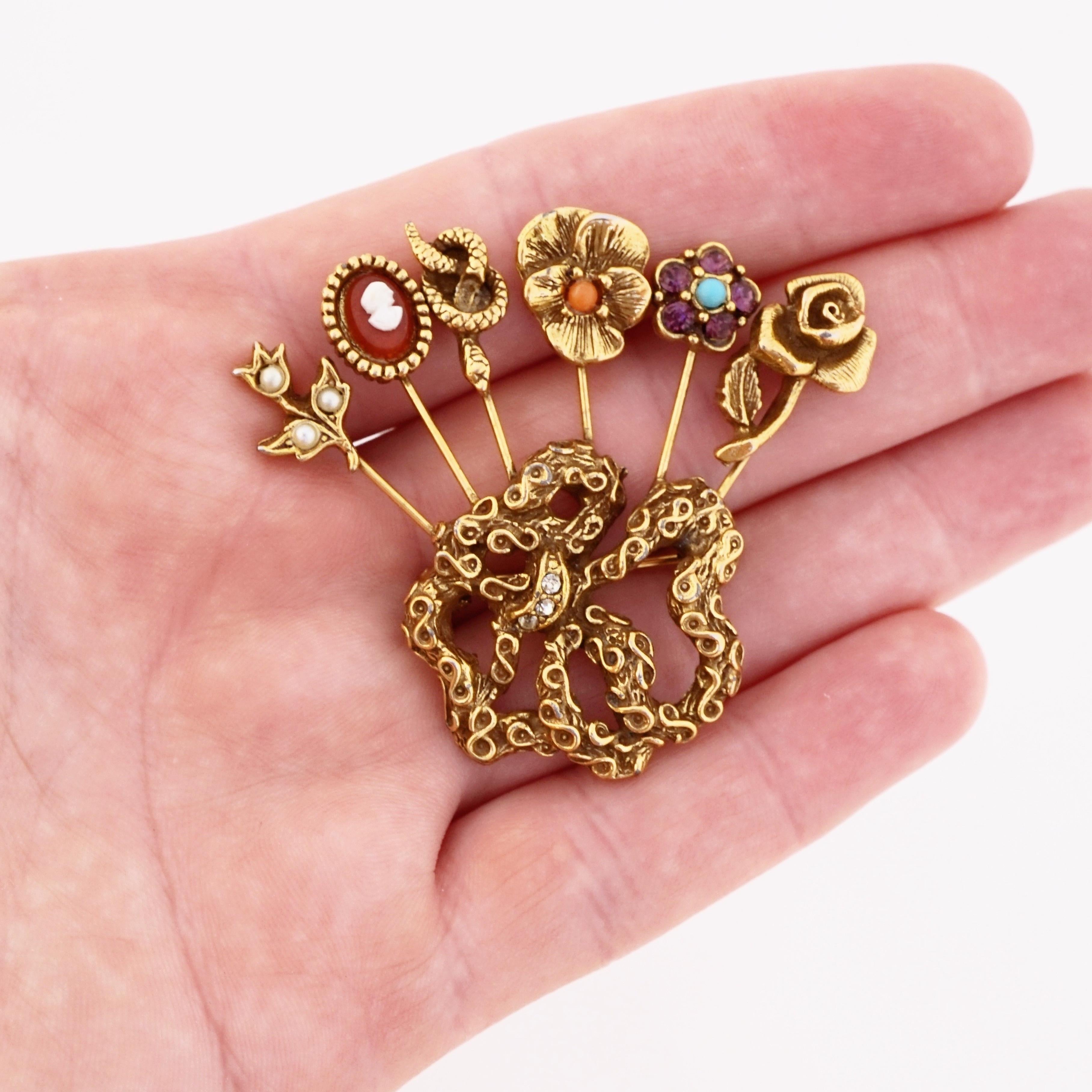Gold Victorian Revival Stick Pin Brooch By Goldette, 1960s at 1stDibs ...
