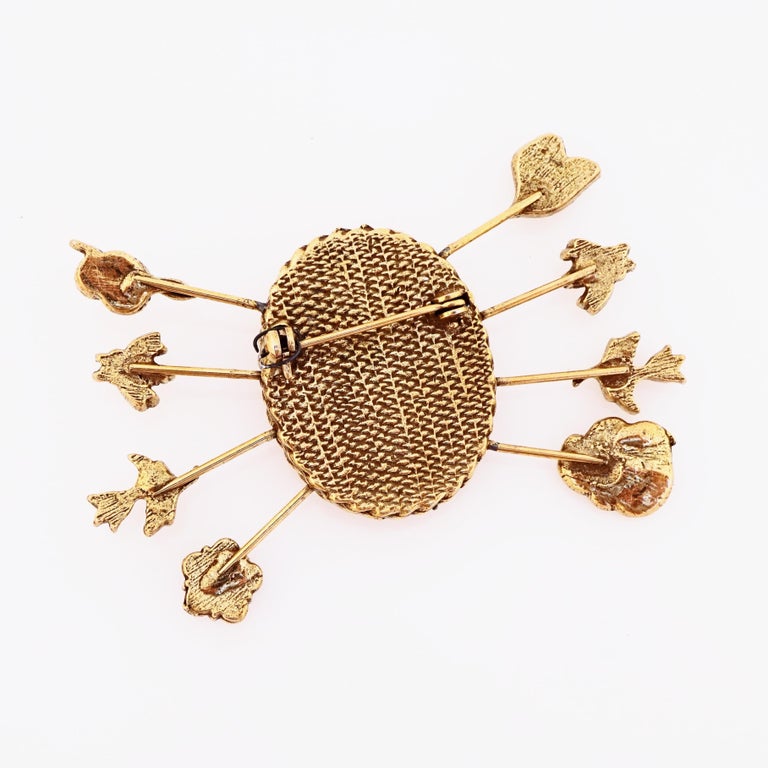 Gold Victorian Revival Stick Pin Shell Cameo Brooch By Goldette, 1960s ...