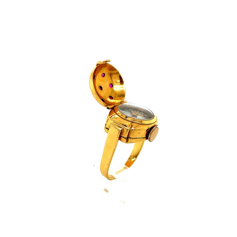 Gold Watch Ring For Sale at 1stDibs