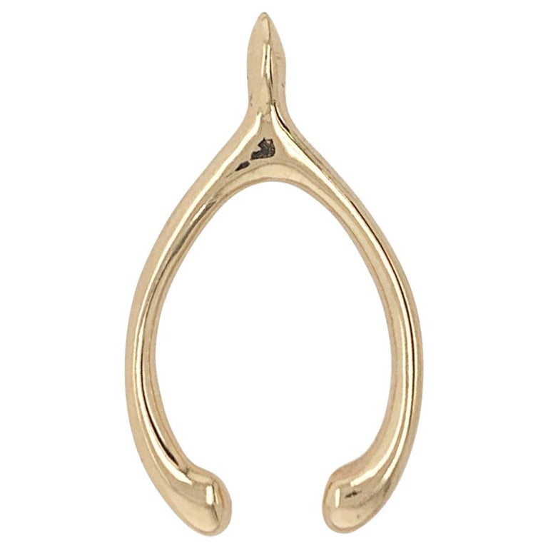 Gold Wish Bone Charm For Sale at 1stDibs