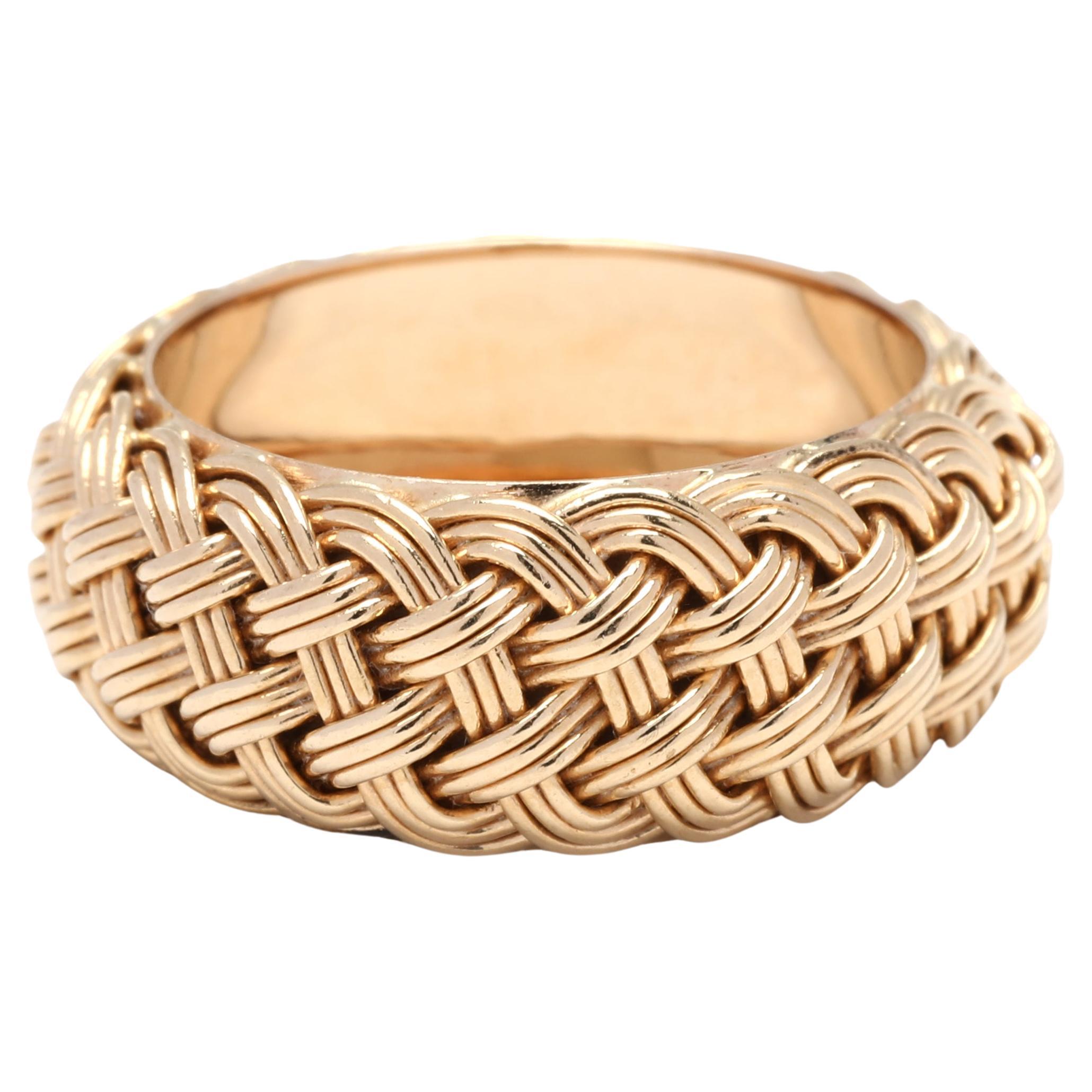 Tiffany and Co. Woven Design Dome Ring at 1stDibs