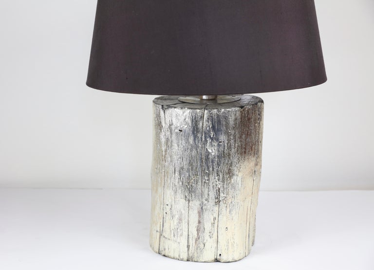 Goldberg Silver Tree Trunk Base Table Lamp For Sale at 1stDibs