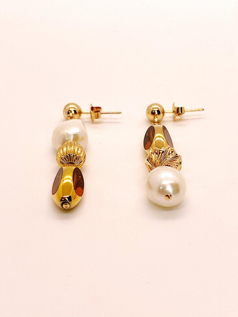 Golden Amber Vintage German Glass Beads edged with 24K gold Mismatch ...