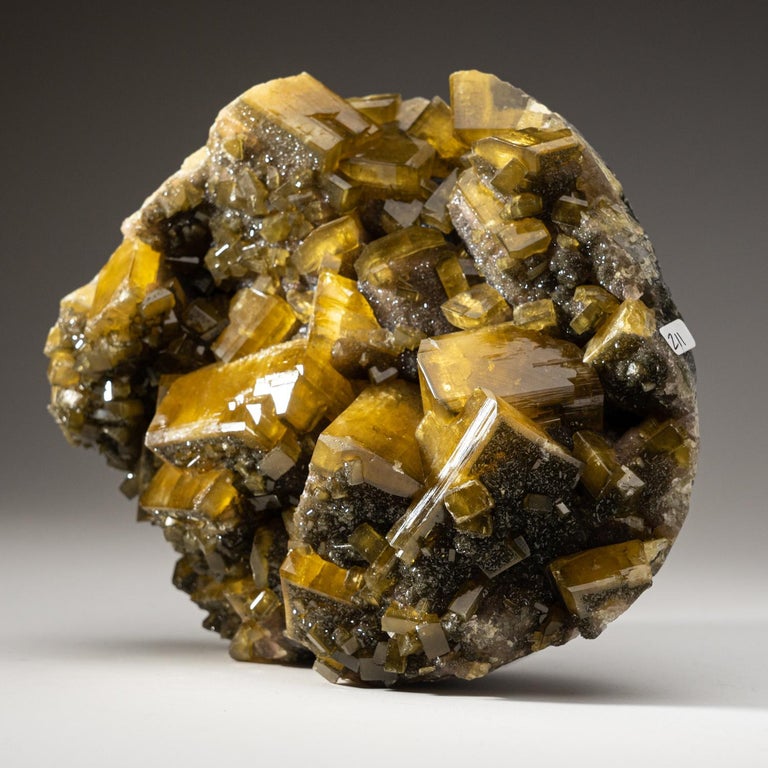 Natural Golden Barite Mineral with Marcasite Crystals From Guangxi ...