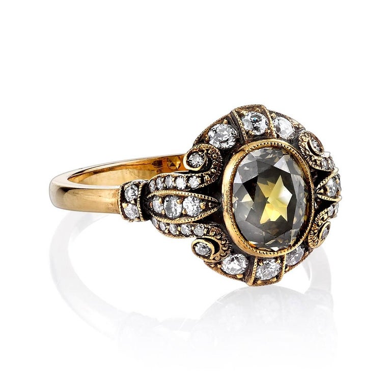 Golden Brown Diamond Engagement Ring at 1stDibs