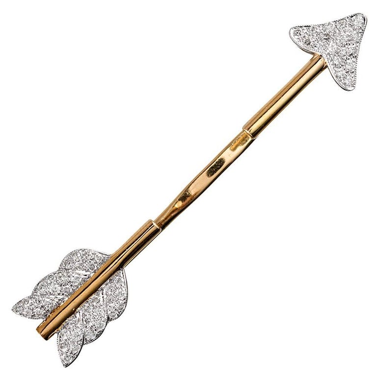 Golden Diamond “Cupid’s Arrow” Ear Cuff For Sale at 1stDibs