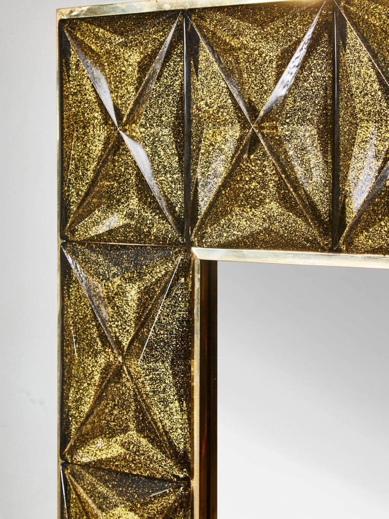 Golden "Diamond" Mirror by Studio Glustin For Sale at 1stDibs