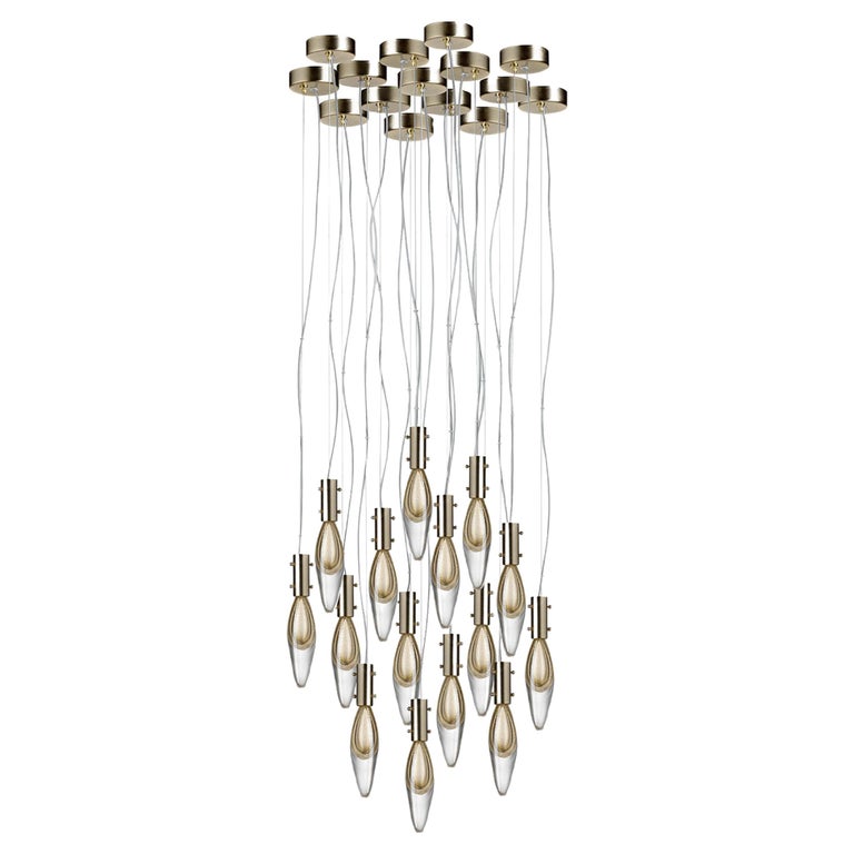 Golden Drops 15 Chandelier For Sale at 1stDibs