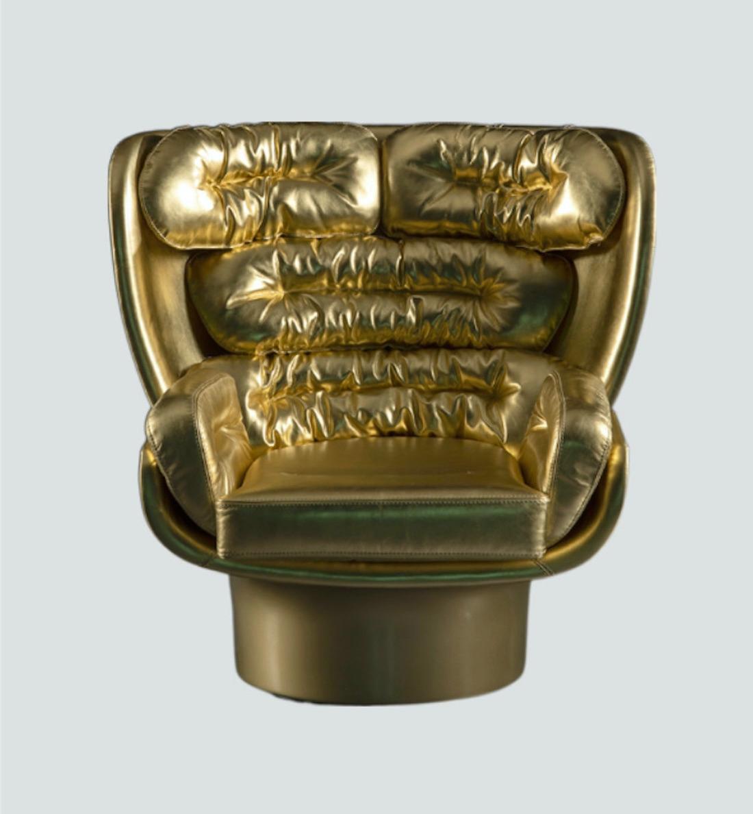 Golden Limited Edition Elda Chair by Joe Colombo for Longhi Italy no. 7 ...