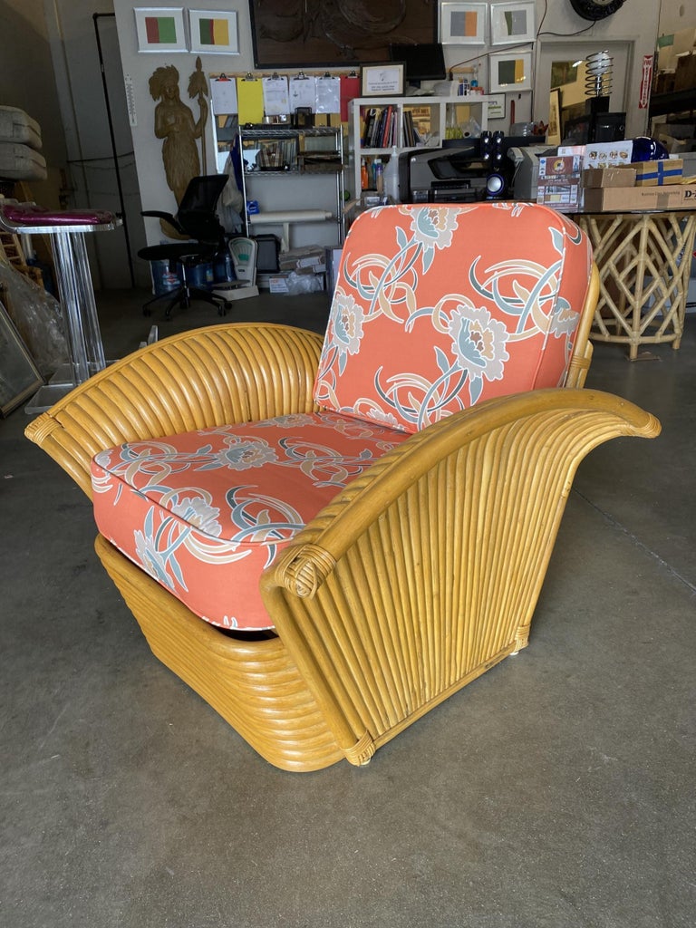 "Golden Girls" Art Deco Rattan Fan Arm 3-Seat Sofa Lounge Chair ...