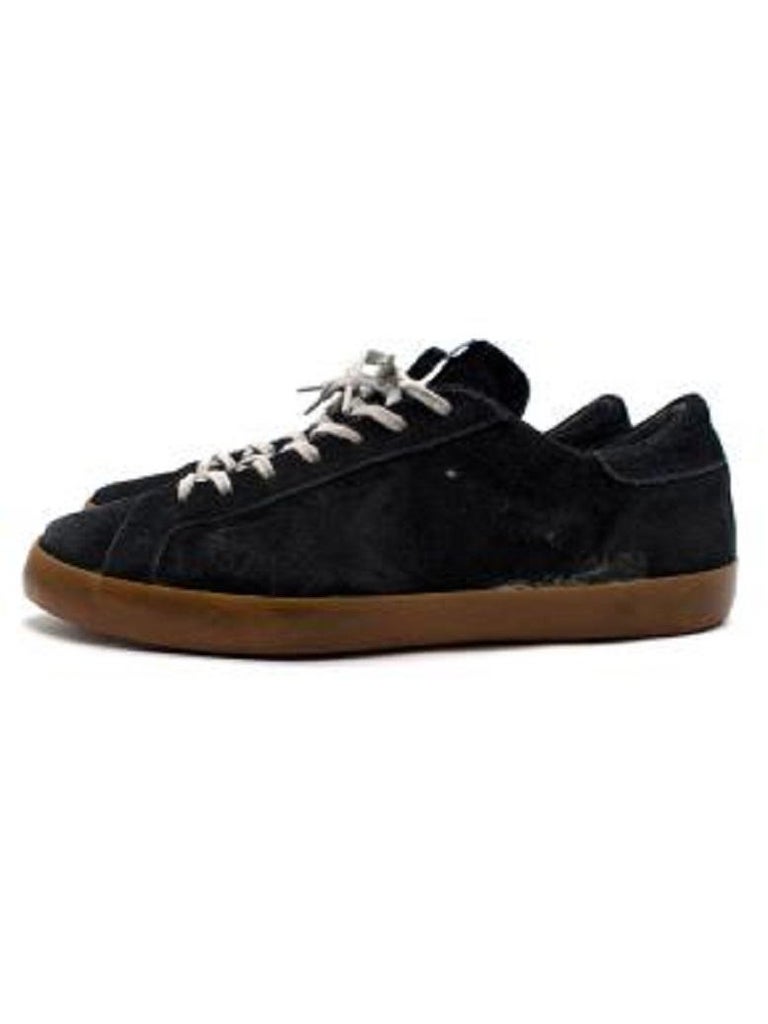 Golden Goose Anthracite Deluxe Suede Low Sneakers For Sale at 1stDibs