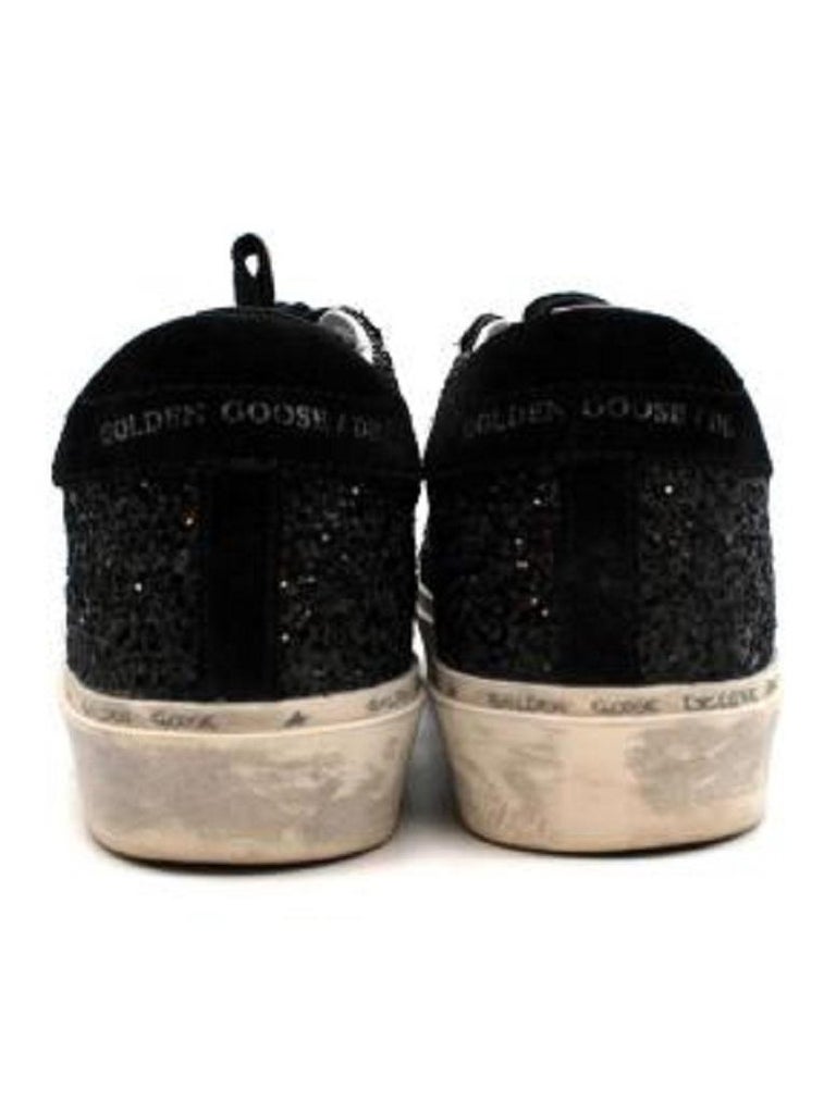 Golden Goose Black Glitter Superstar Sneakers For Sale at 1stDibs