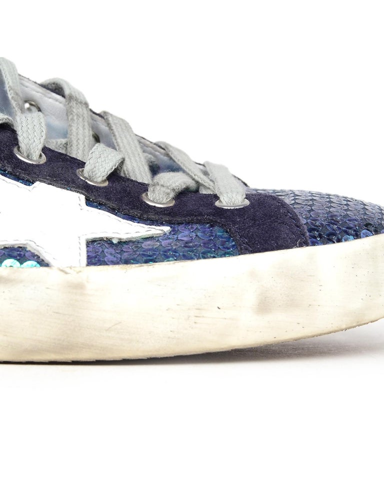 Golden Goose Deluxe Brand '17 Blue/Green Sequin Low-Top All Star ...