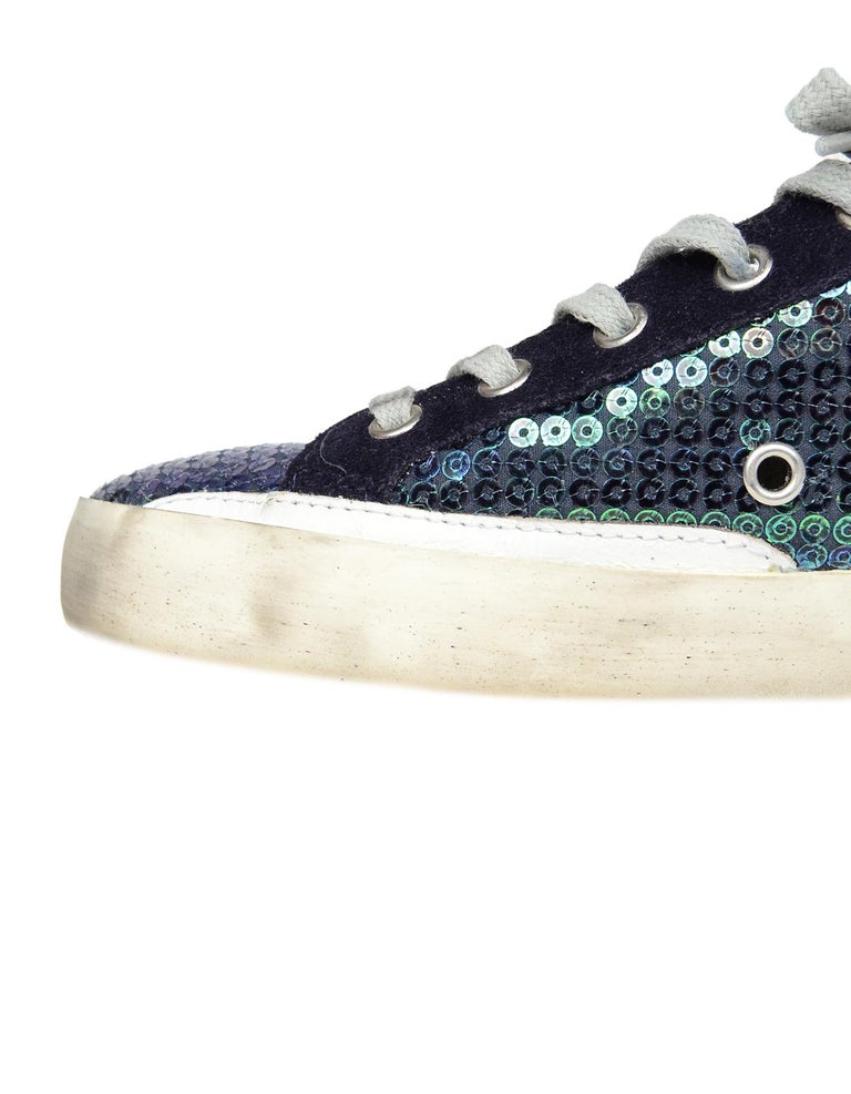 Golden Goose Deluxe Brand '17 Blue/Green Sequin Low-Top All Star ...