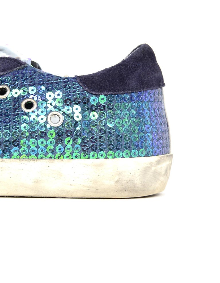 Golden Goose Deluxe Brand '17 Blue/Green Sequin Low-Top All Star ...