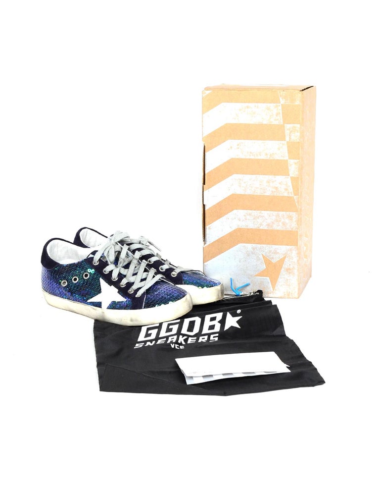 Golden Goose Deluxe Brand '17 Blue/Green Sequin Low-Top All Star ...