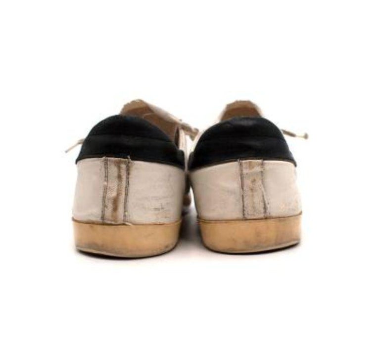Golden Goose Distressed White Superstar Sneakers For Sale at 1stDibs