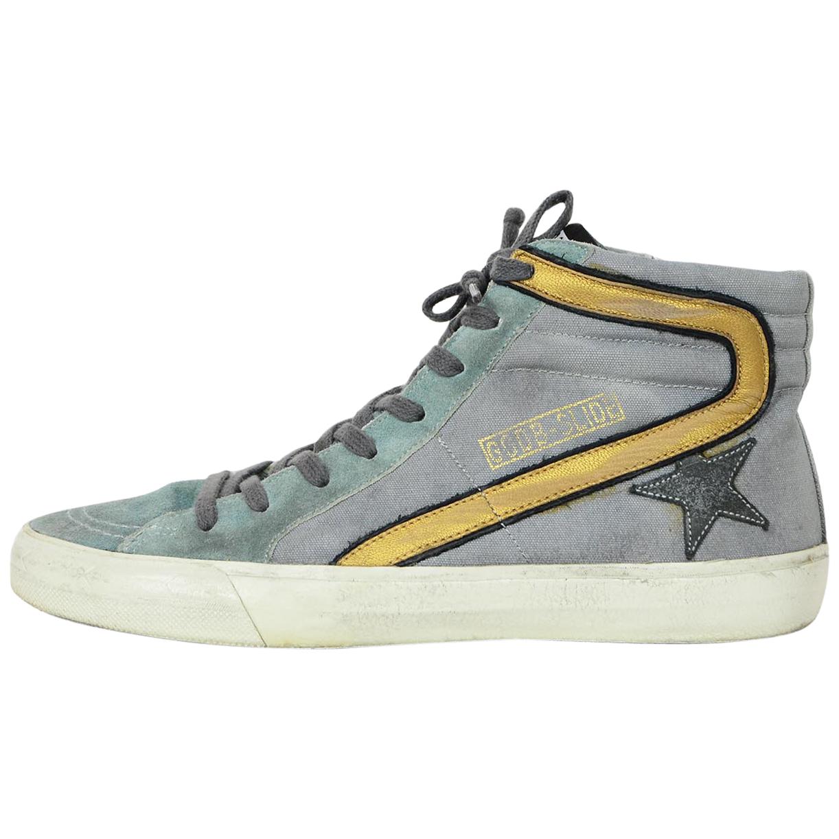 Golden Goose Green/Blue Zip High Top Skate Sneakers W/ Laces and Box Sz ...