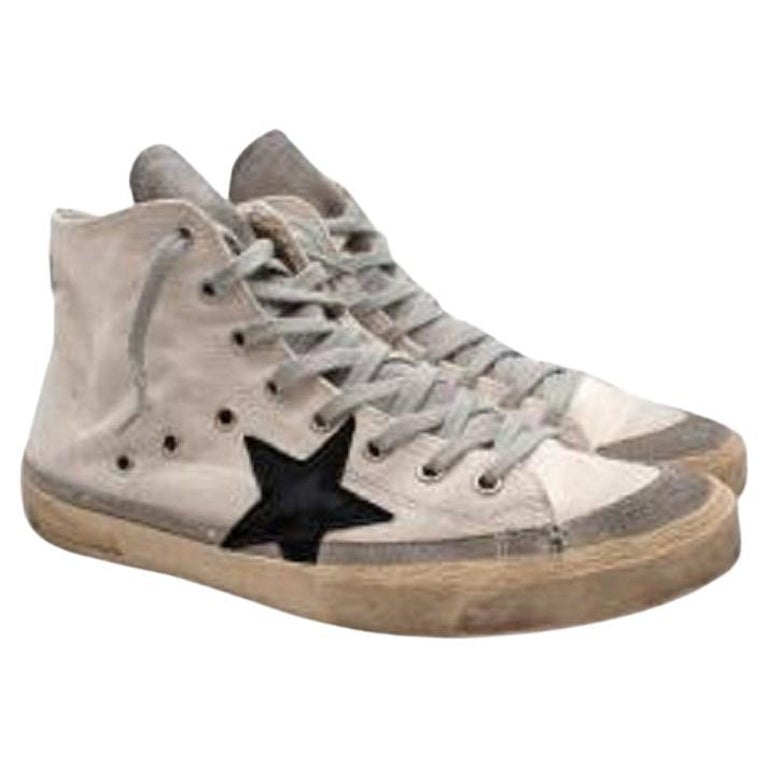 Golden Goose White and Grey Superstar High Tops For Sale at 1stDibs