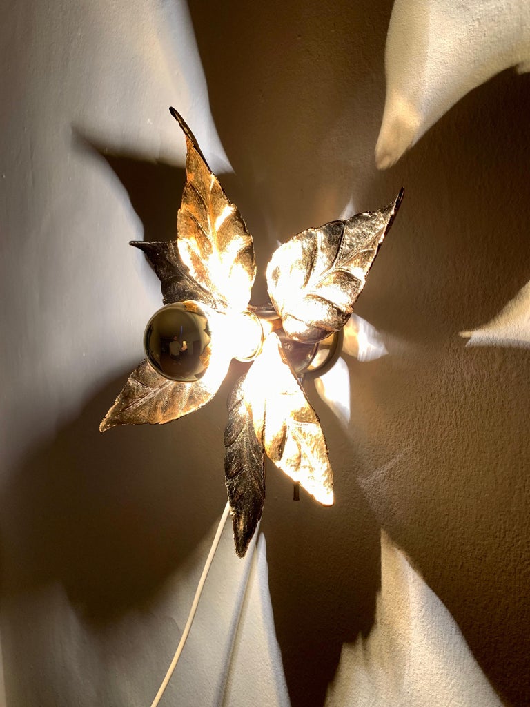 Golden Hollywood Regency Wall Lamp by Willy Daro for Massive For Sale ...