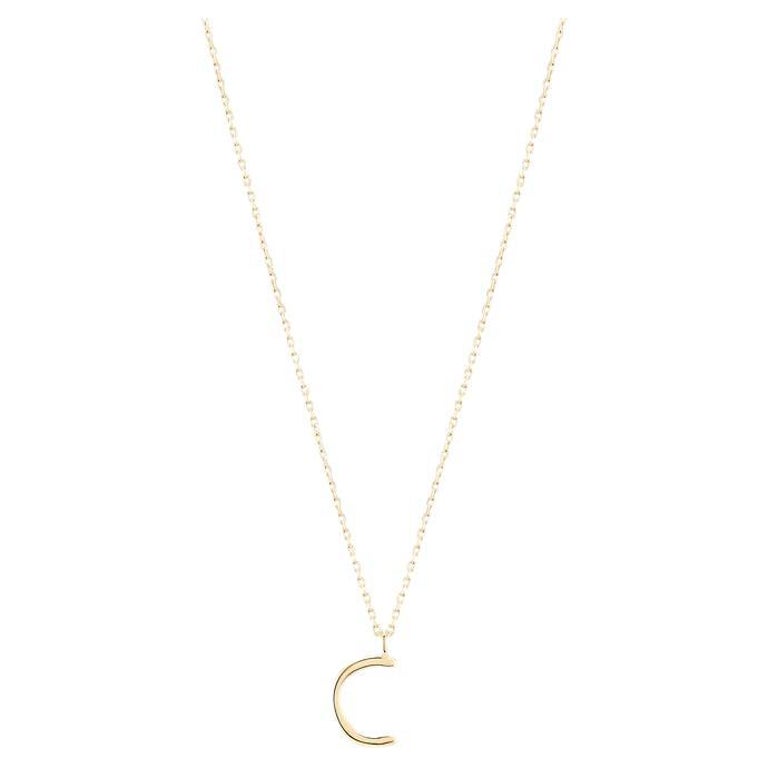 Golden Initial C Necklace For Sale at 1stDibs