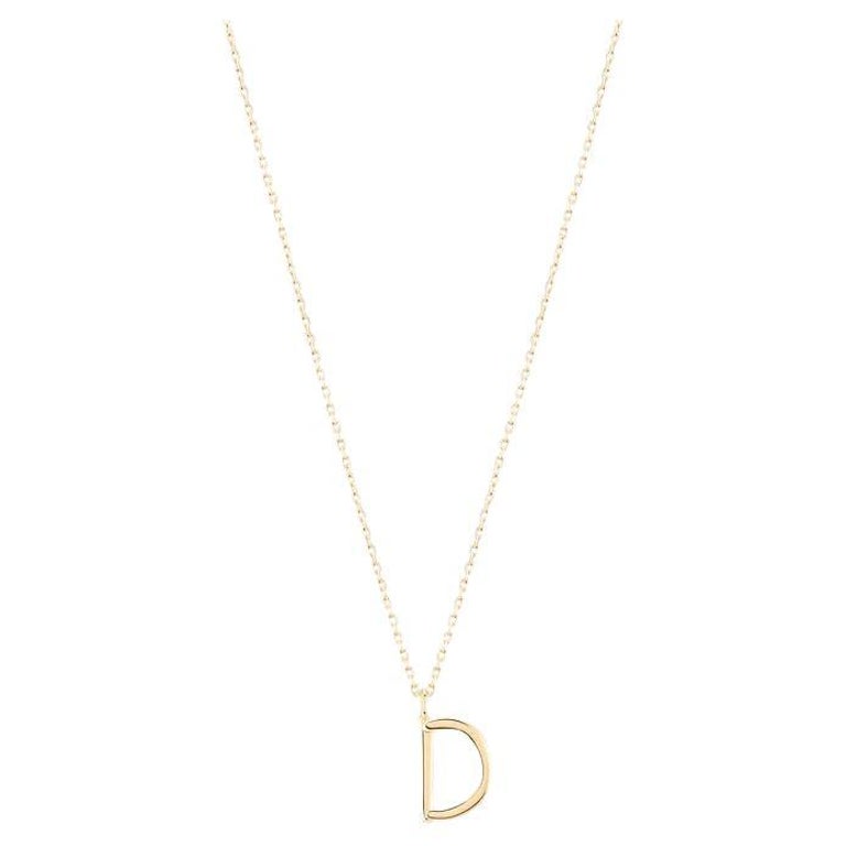Golden Initial D Necklace For Sale at 1stDibs
