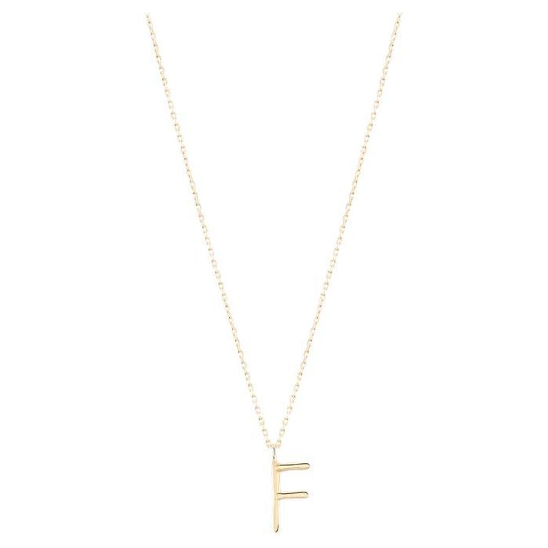 Golden Initial F Necklace For Sale at 1stDibs