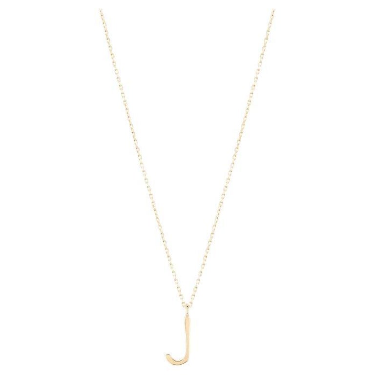 Golden Initial J Necklace For Sale at 1stDibs