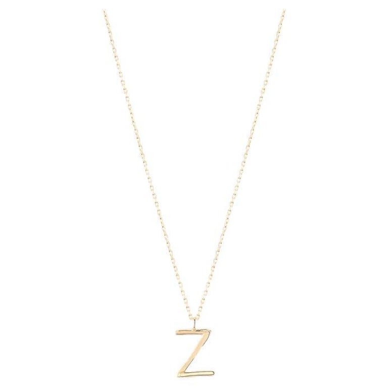 Golden Initial Z Necklace For Sale at 1stDibs