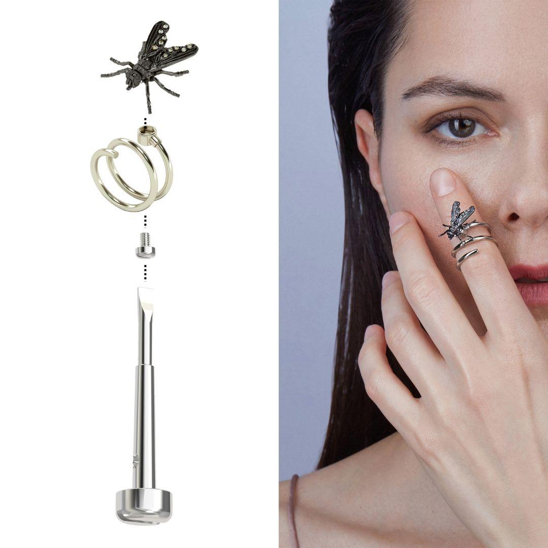 Contemporary Golden Insect Ring For Sale at 1stDibs