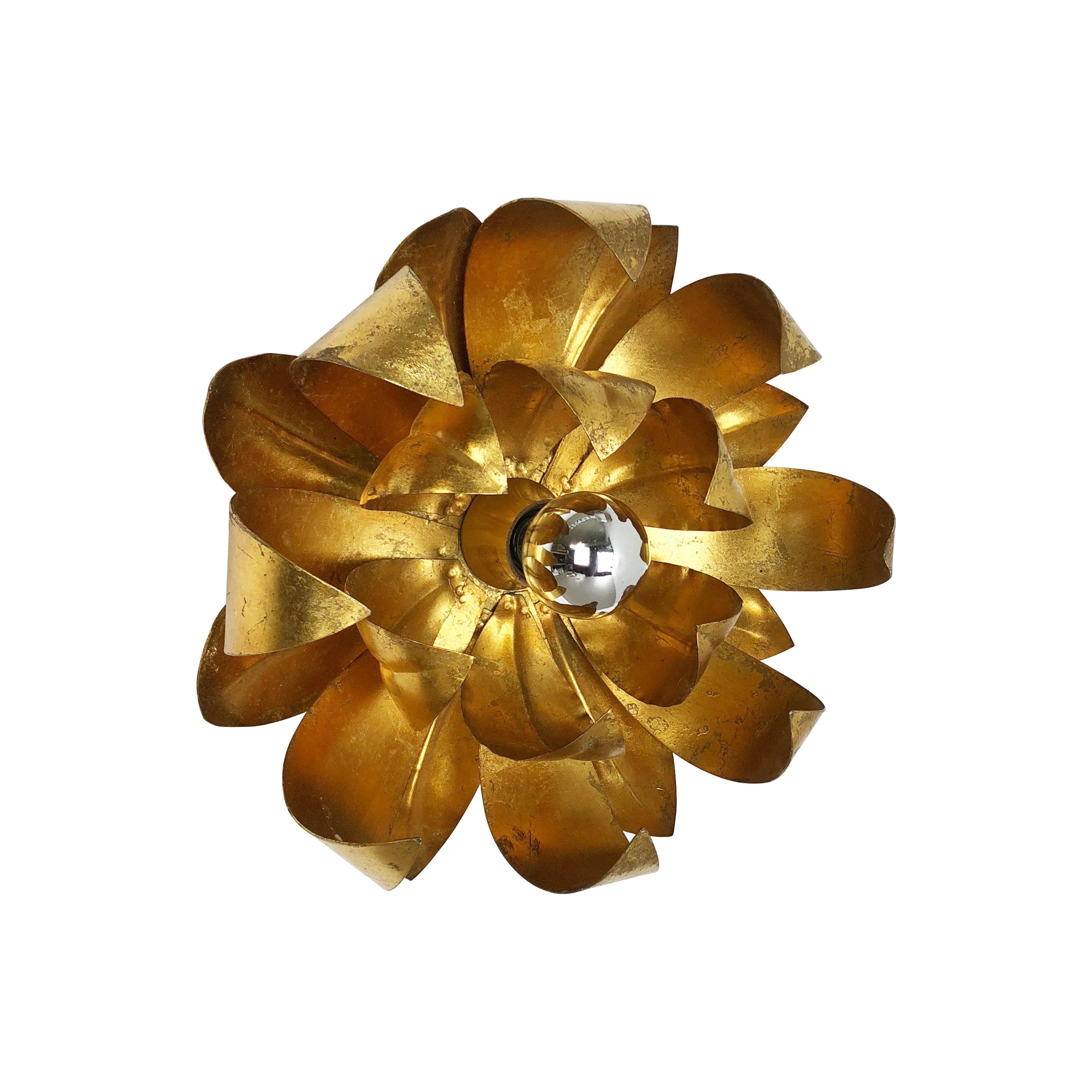 Golden Metal Florentiner Leaf Theatre Wall Ceiling Light Sconces, Italy ...