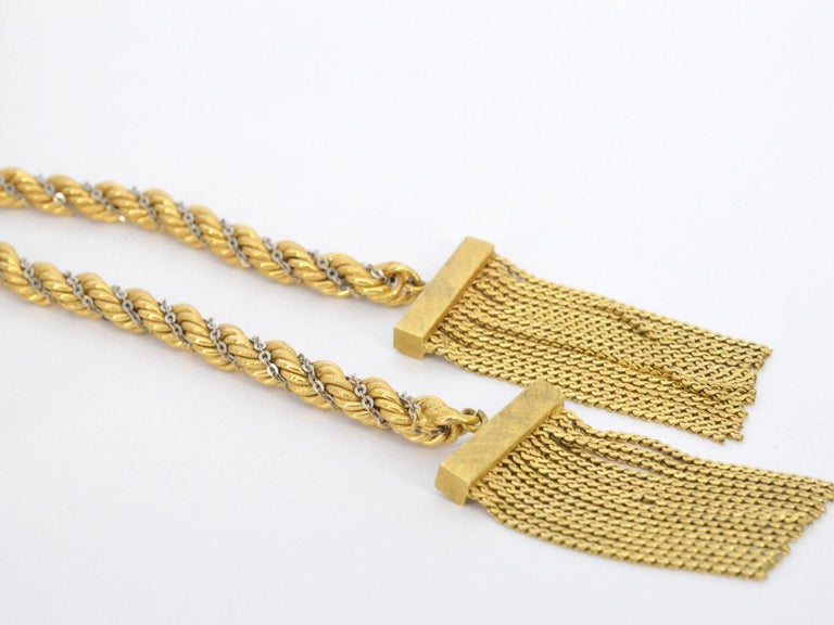 Golden Necklace with a Special Closing Mechanism For Sale at 1stDibs