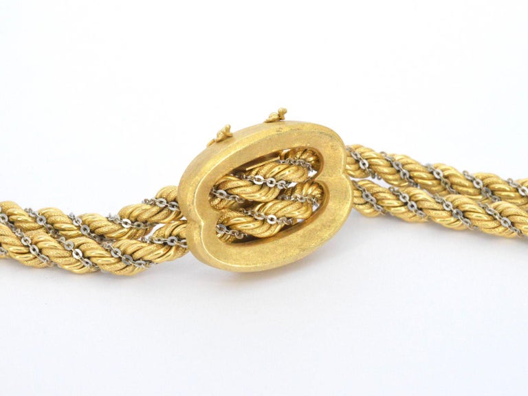 Golden Necklace with a Special Closing Mechanism For Sale at 1stDibs