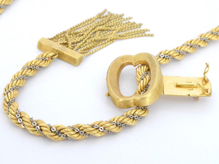 Golden Necklace with a Special Closing Mechanism For Sale at 1stDibs