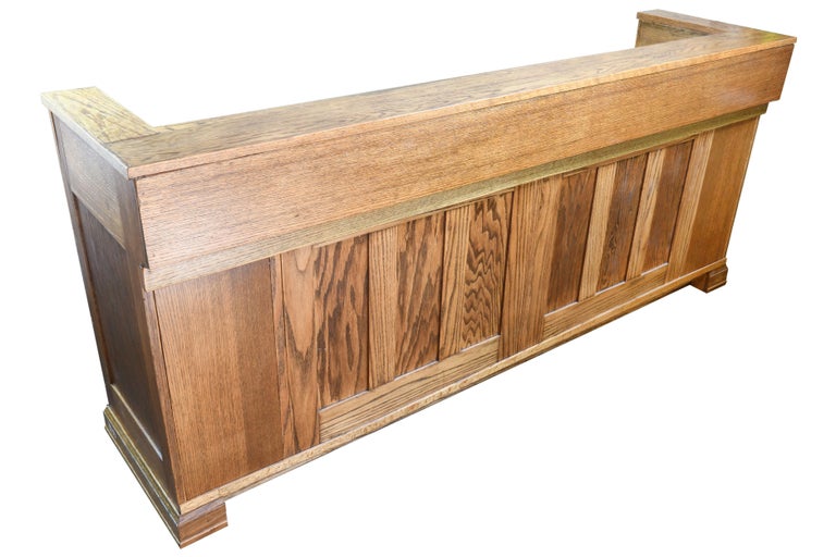 Golden Oak Library Front Desk at 1stDibs