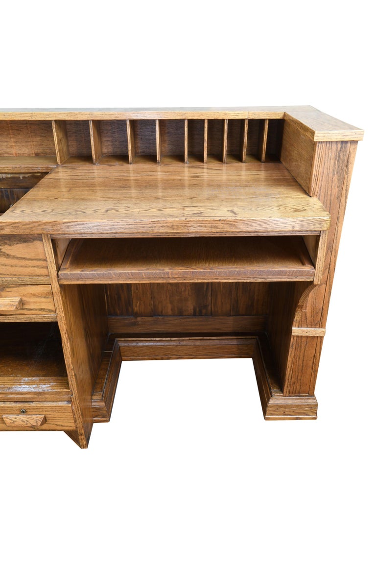 Golden Oak Library Front Desk at 1stDibs