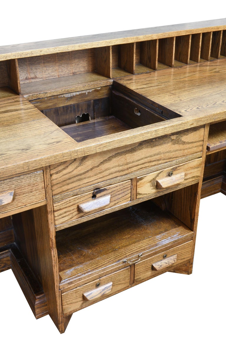 Golden Oak Library Front Desk at 1stDibs