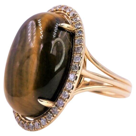 Diamond Wide Line Chunky Statement Cocktail Ring Cigar Band 14 Karat ...