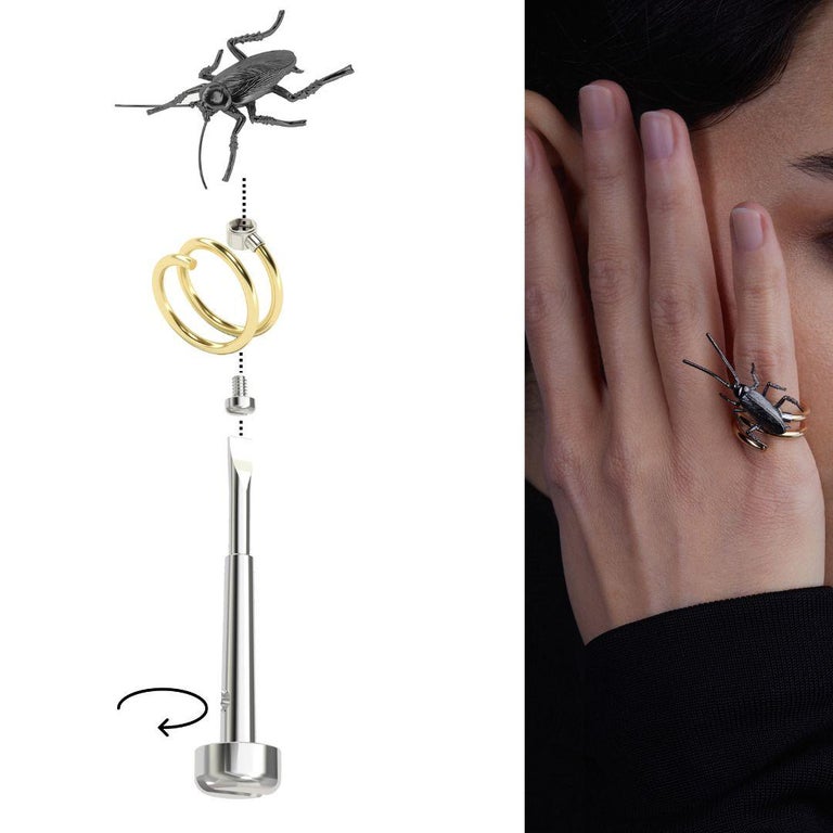 Golden Ring with Animal, 18K Yellow Gold For Sale at 1stDibs